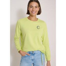 Cecil Damen Sweater, mit Rundhals und Tunnelzug gelb XS (36)