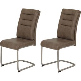 Hela Esszimmerstuhl &raquo;Paula Freischwinger&laquo; (Set) 2 Stk.mit Echtedelstahlgestell, 2 oder 4 St&uuml;ck braun 100% Polyester B/H/T: 45cm x 102cm x 65cm, 2 Stk.