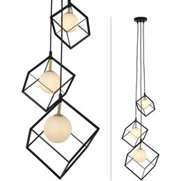N&auml;ve n&auml;ve Pendelleuchte &raquo;Carde&laquo; G9 1 Stk. Pendelleuchte 3flg>>Cadre<<3x G9,Metall,Glas,schwarz,wei&szlig;,gold schwarz 3, 1 Stk.