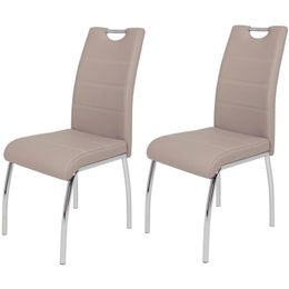 Hela Stuhl &raquo;Susi&laquo; (Set) 2 Stk.2 oder 4 St&uuml;ck, mit Griff braun 97% Polyurethan 3% Baumwolle B/H/T: 44cm x 98cm x 61cm, 2 Stk., Kunstleder