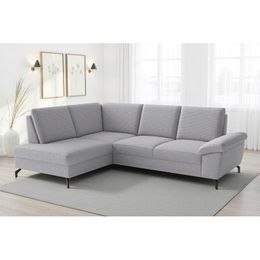 Sit & More sit&more Ecksofa &raquo;Chelsea L-Form, B: 264 cm, mit Armteil-& Sitztiefenverstellung&laquo; optional Schlaffunktion und Bettkasten grau 100% Polyester B/H/T: 
