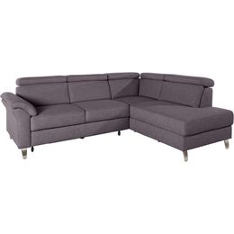 Sit & More sit&more Ecksofa &raquo;Arngast L-Form&laquo; inklusive Kopfteilverstellung und Federkern grau B/H/T: 245cm x 84cm x 194cm, Struktur, Ottomane rechts, ohne 