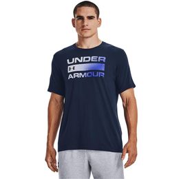 Under Armour Herren T-Shirt "UA TEAM ISSUE WORDMARK SS", blau, Gr. L, Obermaterial: 60% Baumwolle, 40% Polyester, Shirts, leichtes Kurzarmdesign, mit