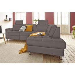 Sit & More sit&more Ecksofa &raquo;Pablo L-Form&laquo; wahlweise mit Schlaffunktion und Bettkasten grau Luxus-Microfaser ALTARA NUBUCK (100% Polyester) / Struktur fein (100%