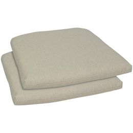 GO-DE Sitzkissen &raquo;Selina&laquo; 2er Set, 45/46x40 cm beige Polyester B/L: 40cm x 45cm, 2 Stk.