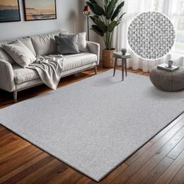 Sanat Teppich &raquo;Lora Plus, auch als L&auml;ufer&laquo; rechteckig 5 mm H&ouml;he Kurzflor, uni, gekettelt, Wohnzimmer, Kinderzimmer grau Kunstfaser B : 120cm 1 Stk., 5mm, L: