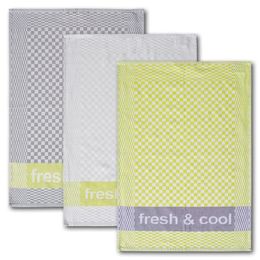 Dyckhoff Geschirrtuch &raquo;Fresh & Cool, Ma&szlig;e je Tuch ca. 50x70 cm&laquo; mit drei verschiedenen Motiven gr&uuml;n 100% Baumwolle 3 Stk., 100 % Baumwolle