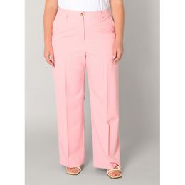 Base Level Curvy Damen Bundfaltenhose &raquo;Yunia&laquo; mit Viskose und Stretch rosa 50, L&auml;nge 32