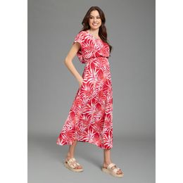 Neun Monate Damen Umstandskleid &raquo;Langes Schwangerschafts- und Still-Kleid&laquo; Ohne Taschen Jersey-Kleid f&uuml;r Schwangerschaft und Stillzeit rot 38, N-Gr