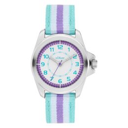 s.Oliver Damen s.Oliver Quarzuhr &raquo;Color Stripes&laquo; Armbanduhr, Kinderuhr, M&auml;dchen, analog lila Einheitsgr&ouml;&szlig;e