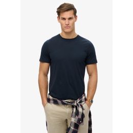 Superdry Herren Rundhalsshirt &raquo;CLASSIC ESSENTIAL TEE&laquo; Relaxed Fit, aus Baumwolle und Single Jersey, mit Rundhalsausschnitt blau S