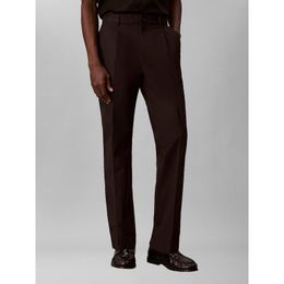 Calvin Klein Herren Chinohose &raquo;STRAIGHT PLEATED SATEEN CHINO&laquo; mit Bundfalte, Straight Fit braun 31, L&auml;nge 30