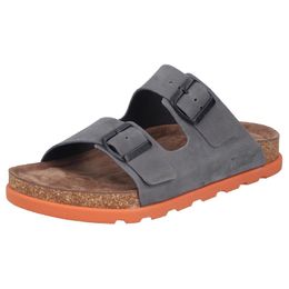 Rieker Herren Pantolette Sommerschuh, Strandschuh, Hausschuh mit bequemem Fu&szlig;bett grau 40