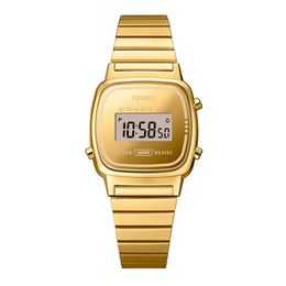 CASIO VINTAGE Damen CASIO VINTAGE Chronograph Quarzuhr, Armbanduhr, Damenuhr, Edelstahlarmband, digital gold Einheitsgr&ouml;&szlig;e