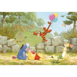 Komar Fototapete &raquo;Winnie the Pooh Ballooning - Gr&ouml;&szlig;e 368 x 254 cm&laquo; bedruckt glatt Kinderzimmer bunt Papier B/L: 368m x 254m, Rollen: 8