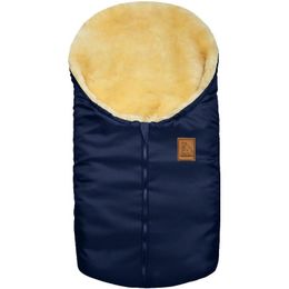 Heitmann Felle Fu&szlig;sack &raquo;Eisb&auml;rchen - Kleiner Lammfell Winterfu&szlig;sack - Premium Qualit&auml;t&laquo; mit echtem Lammfell, f&uuml;r Tragschalen, Kinderwagen u.v.m blau Einheitsgr&ouml;&szlig;e 