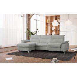 Sit & More sit&more Ecksofa &raquo;Astoria L-Form&laquo; wahlweise mit motorischer Relaxfunktion grau 100% Polyester B/H/T: 260cm x 91cm x 175cm, Flachgewebe, Recamiere 