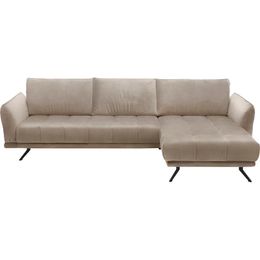 Die PlanBar Ecksofa &raquo;MP-IN20041 L-Form&laquo; optional Sitztiefenverstellung und Kopfst&uuml;tzen grau 100% Polyester B/H/T: 285cm x 84cm x 178cm, Velours, 
