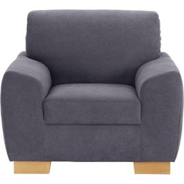 DOMO collection Sessel &raquo;Incanto, kubische Formensprache, komfortabel, flache Armlehnen&laquo; grau Struktur weich, B/H/T: 102cm x 81cm x 89cm