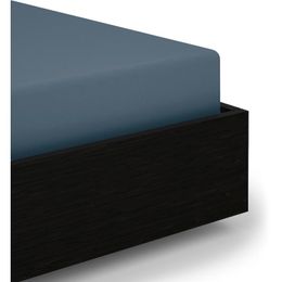 Spannbettlaken &raquo;Elementi&laquo; Laken aus 100% Baumwolle, hochwertiges Mako-Satin, Betttuch ab 90x200 blau Mako-Satin, Obermaterial: 100% Baumwolle B/L: 