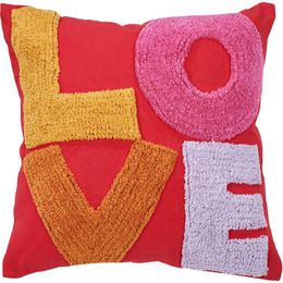 done. Dekokissen &raquo;CUSHION HAPPY L.O.V.E&laquo; bunt Baumwolle B/L: 45cm x 45cm, 1 Stk.