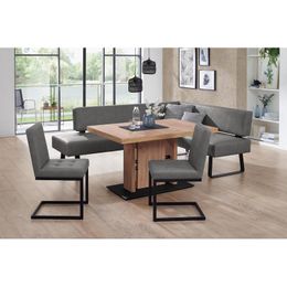 K+w Komfort & Wohnen K+W Komfort & Wohnen Essgruppe &raquo;Spider II&laquo; 4 Stk. tlg. langer Schenkel wahweise in 2 Breiten, 2 Freischwinger, 1 Tisch grau B/H/T: 88cm x 50cm, 