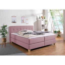Home Affaire Boxspringbett &raquo;Fargo&laquo; in &Uuml;berl&auml;nge 220 cm, mit Topper, 3 Ausf&uuml;hrungen, 4, Breiten lila Struktur fein (100% Polyester);Samtstoff (100% 