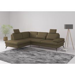 Sit & More sit&more Ecksofa &raquo;Morris L-Form, inkl. Sitztiefenverstellung&laquo; wahlweise mit Armteilverstellung, Schlaffunktion & Bettkasten gr&uuml;n B/H/T: 262cm x 82cm x