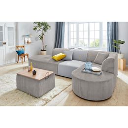 OTTO home Sofa-Eckelement &raquo;Alesund&laquo; als Einzelelement oder Modulteil grau Cord (100% Polyester);Filzoptik (100% Polyester) Cord, Armlehne rechts