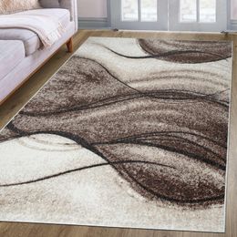 OTTO home Teppich &raquo;Tritom&laquo; rechteckig 9 mm H&ouml;he mit besonders weichem Flor, Kurzflor, modernes Wellen Muster braun Kunstfaser B : 280cm 1 Stk., 9mm, L