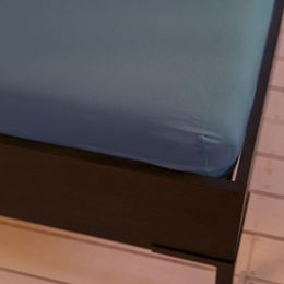 Kayori Spannbettlaken &raquo;Saiko&laquo; Bio-Baumwolle blau Jersey-Elasthan, Obermaterial: 97% Baumwolle, 3% Elasthan (LYCRA ) B/L: 130cm x 220cm, 1 Stk., Jersey