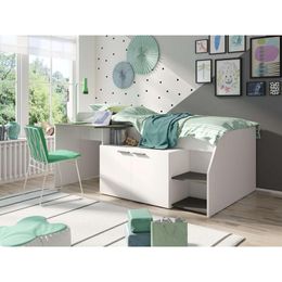 Home Affaire Jugendbett &raquo;Jugendzimmer-Set Durango - 3 in 1: Bett, Schreibtisch, Kommode&laquo; Bett mit Schreibtisch und Kommode, BxTxH 204x135x90 cm grau 