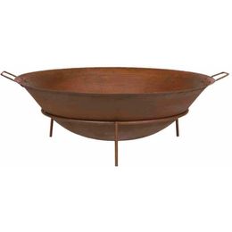 siena GARDEN Feuerschale &raquo;Rusty &Oslash; 80 cm&laquo; mit Griffen braun Gusseisen Einheitsgr&ouml;&szlig;e