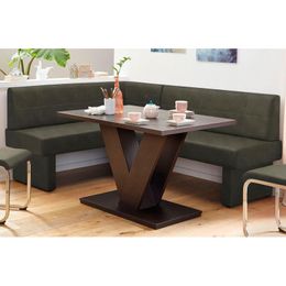 Home Affaire Eckbank &raquo;Nils&laquo; Sitz und R&uuml;cken gepolstert, verschiedene Qualit&auml;ten gr&uuml;n Holzwerkstoff, Massivholz, Polyester B/H/T: 202cm x 89cm x 152cm,