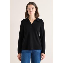 Cecil Damen Langarmshirt, schwarz, Gr. XS, unifarben, Stoff, 48% Viskose, 32% Polyester, 20% Polyamid, Shirts, aus elastischem Materialmix