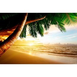 papermoon Fototapete &raquo;Caribbean Beach Sunrise&laquo; glatt bunt Vlies B/L: 3m x 2,23m, Bahnen: 6 Stk.