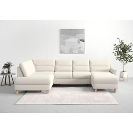 Sit & More sit&more Wohnlandschaft &raquo;Far&ouml; U-Form&laquo; inklusive Federkern, wahlweise mit Schlaffunktion und Bettkasten beige B/H/T: 325cm x 90cm x 187cm, Luxus-