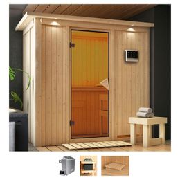 Karibu Sauna &raquo;Vada&laquo; Set, Ofen 9 KW externe Strg easy beige Saunaofen, externe Steuerung, 9 kW