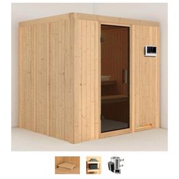 Karibu Sauna &raquo;Dima&laquo; Set, Ofen 3,6 kW externe Strg.easy beige Saunaofen, externe Steuerung, 3,6 kW