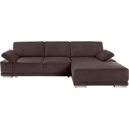 Sit & More sit&more Ecksofa &raquo;Coria L-Form&laquo; mit XL-Recamiere, wahlweise mit Schlaffunktion braun Kunstleder SOFTLUX ;Struktur ( 100% Polyester);Struktur fein ( 90