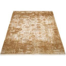 WK Wohnen Teppich &raquo;GLAMOUR&laquo; rechteckig 8 mm H&ouml;he hochwertiger Viskoseanteil, samtweiche Oberfl&auml;che mit 3 D Effekt gold Polyacryl, Viskose B : 140cm 1 