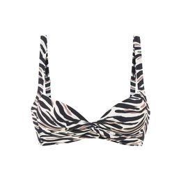 Lascana Damen Lascana Bustier-Bikini-Top &raquo;Debbie&laquo; mit abstraktem Animal-Print schwarz-wei&szlig; 40, Cup B