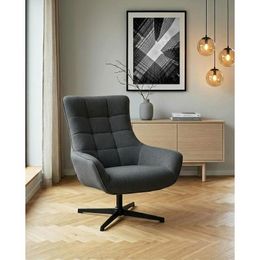 OTTO home Ohrensessel &raquo;LEMOORE - OTTO. Verl&auml;ssliche Qualit&auml;t.&laquo; Relaxsessel, TV-Sessel, 360&deg; Grad drehbar, Feinstruktur grau Metallgestell, Holzrahmen,