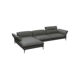 FLEXLUX Ecksofa &raquo;Salino, Funktionssofa mit Recamiere, Relaxsofa, Ecksofa&laquo; Sofa mit Arm- und Kopfteil-Verstellungen, Kaltschaum & Stahl-Wellen grau B/H