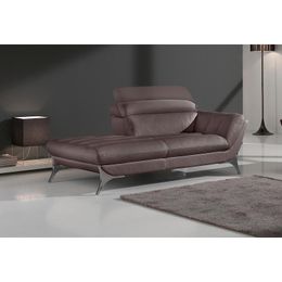 Egoitaliano Recamiere &raquo;Sueli, extravagantes Design und erstklassiger Sitzkomfort&laquo; Solit&auml;rm&ouml;bel, hochwertiger Lederbezug, inklusive Kopfteilverstellung braun Leder