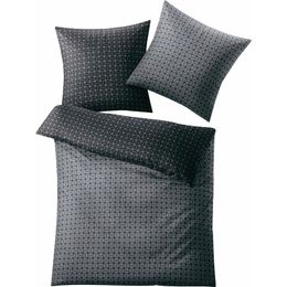 Kleine Wolke Wendebettw&auml;sche &raquo;Punto&laquo; 2 Stk. mit graphischem Muster grau Mako-Satin, Obermaterial: 100% Baumwolle B/L: 155cm x 220cm, 1 Stk., 1 Stk., Mako-Satin, B/