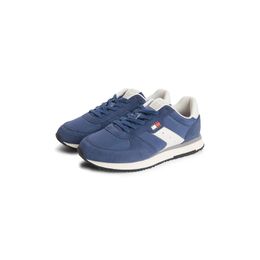 Tommy Jeans Herren Sneaker &raquo;TJM EVA RUNNER MIX MATERIAL&laquo; Freizeitschuh, Schn&uuml;rschuh mit Logoflaggen-Pr&auml;gung an der Schuhzunge blau 40