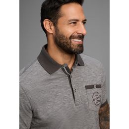 MAN'S WORLD Man's World Herren Poloshirt Kurzarm, Regular Fit, melierte Struktur, Rundhalsausschnitt schwarz 3XL (64/66)
