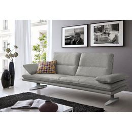 W.Schillig 2,5-Sitzer &raquo;broadway Designsofa mit hohem Sitzkomfort&laquo; Sitztiefenverstellung, Kopfteil- & Seitenteilverstellung, Breite 236cm grau 