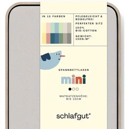 Schlafgut Spannbettlaken &raquo;Casual Mini Spannbettlaken&laquo; f&uuml;r Kinder, MADE IN GREEN by OEKO-TEX grau Jersey, Obermaterial: 100% Baumwolle 1 Stk., Jersey, 60-70x120-
